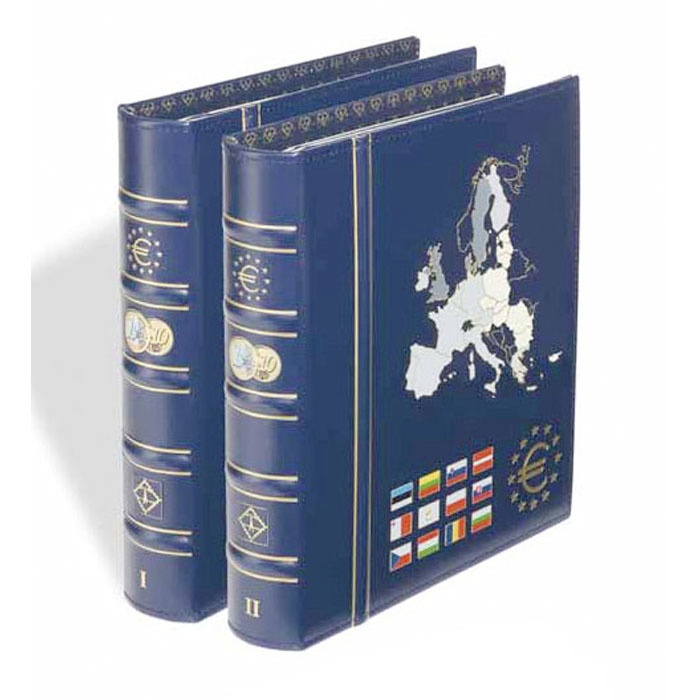 VISTA Euro coin album set with slipcase, dark blue